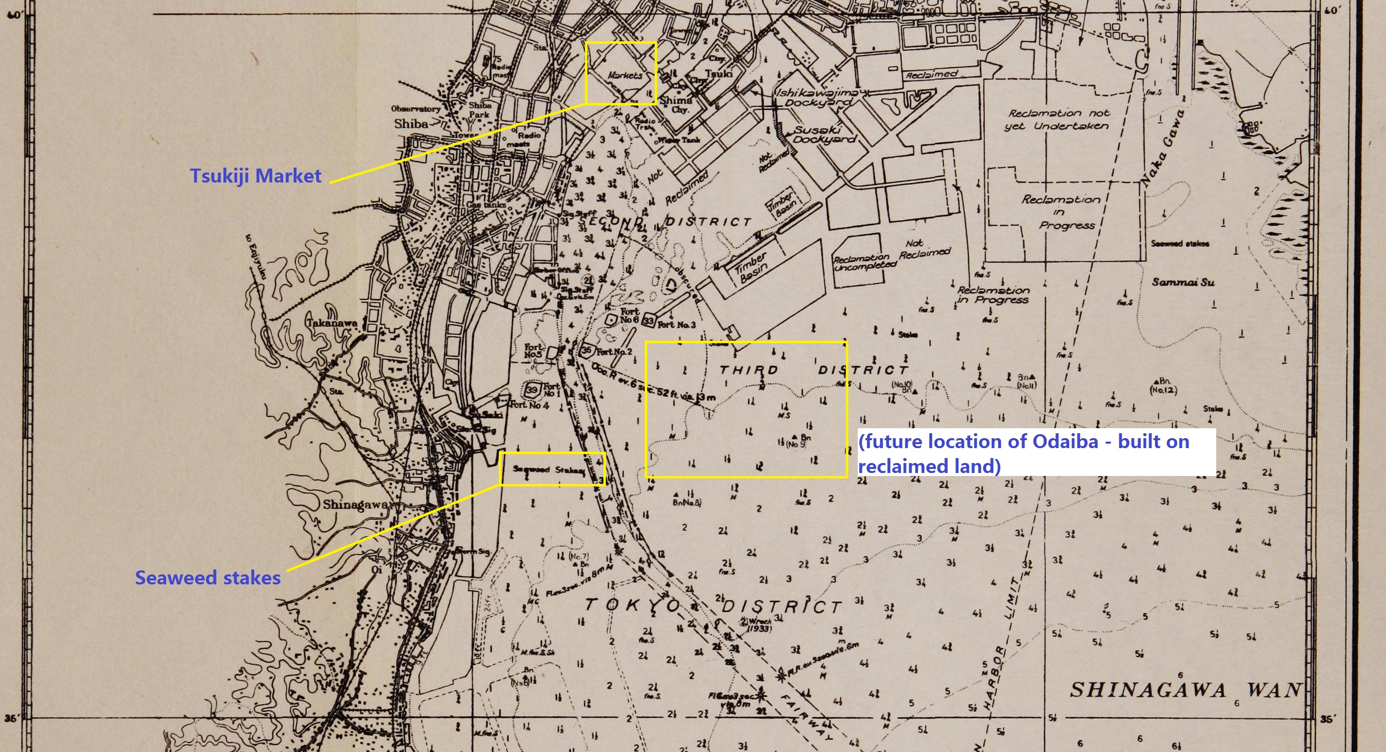 Tokyo waterfront map 1923-24 1936 odaiba – the tokyo files 東京ファイル
