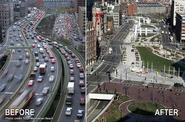 Boston Big Dig Before And After Arch