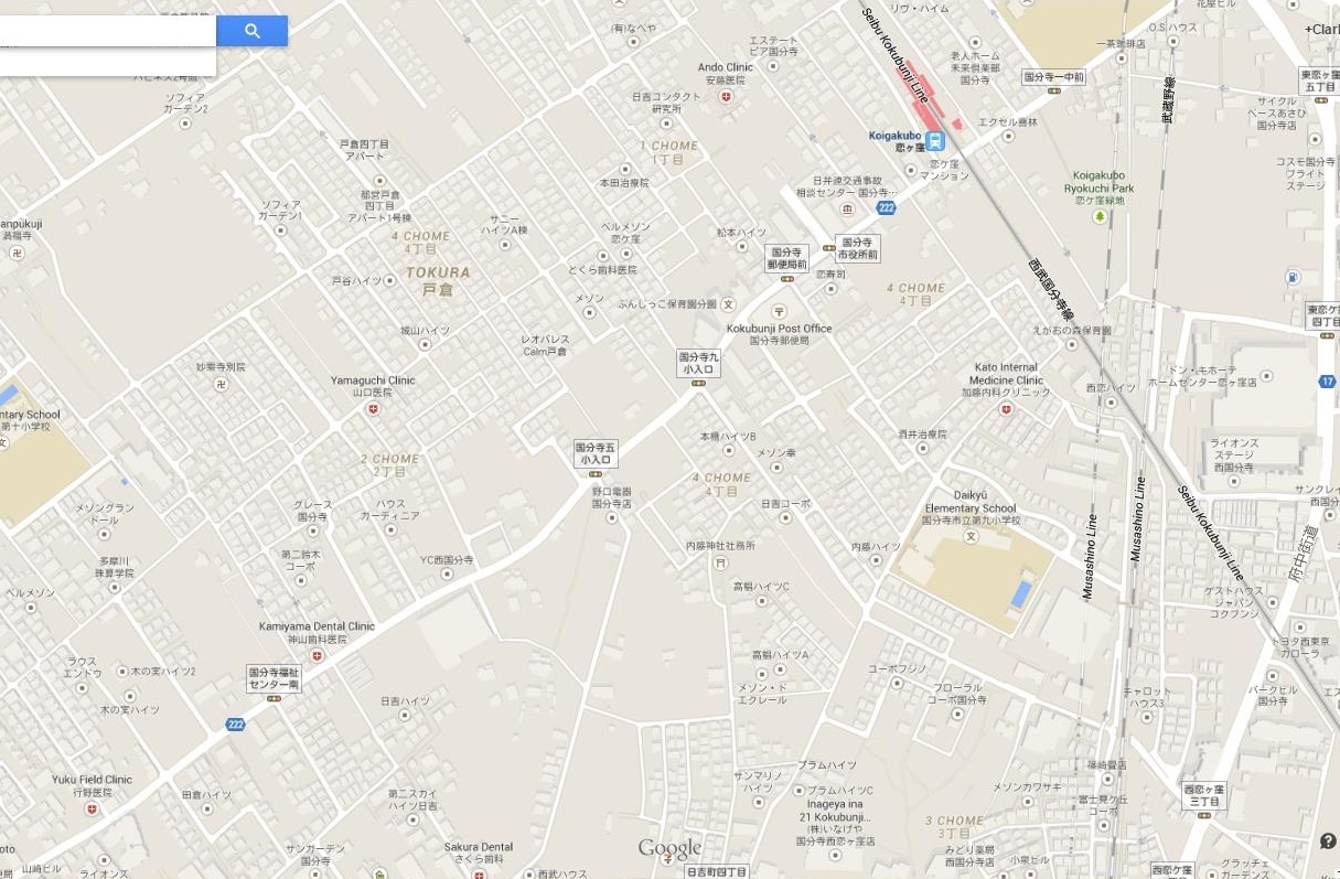 Road clearing Kokubunji map Tokyo – the tokyo files 東京ファイル