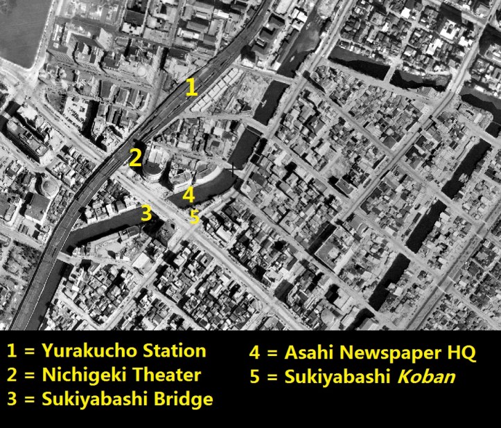 Yurakucho Sukiyabashi Tokyo aerial photo 1945 – the tokyo files 東京ファイル